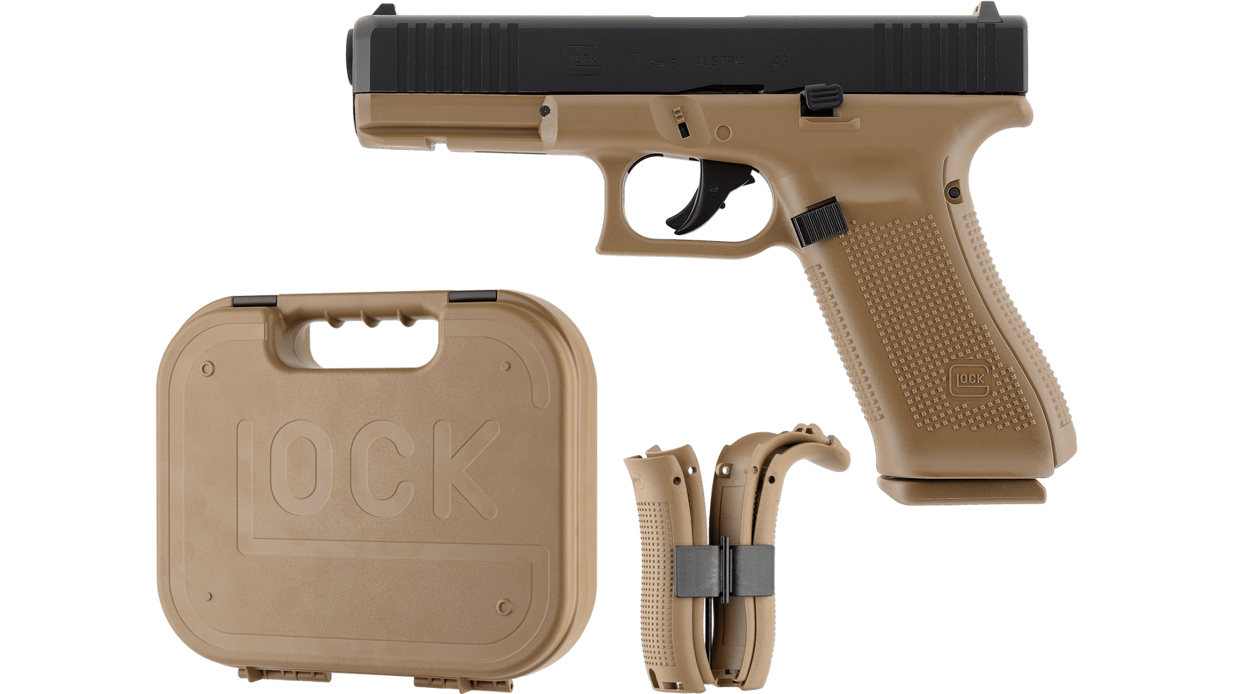 T4E GLOCK 17 Gen5 .43 Caliber CO₂ Paintball Marker – Coyote Tan ...